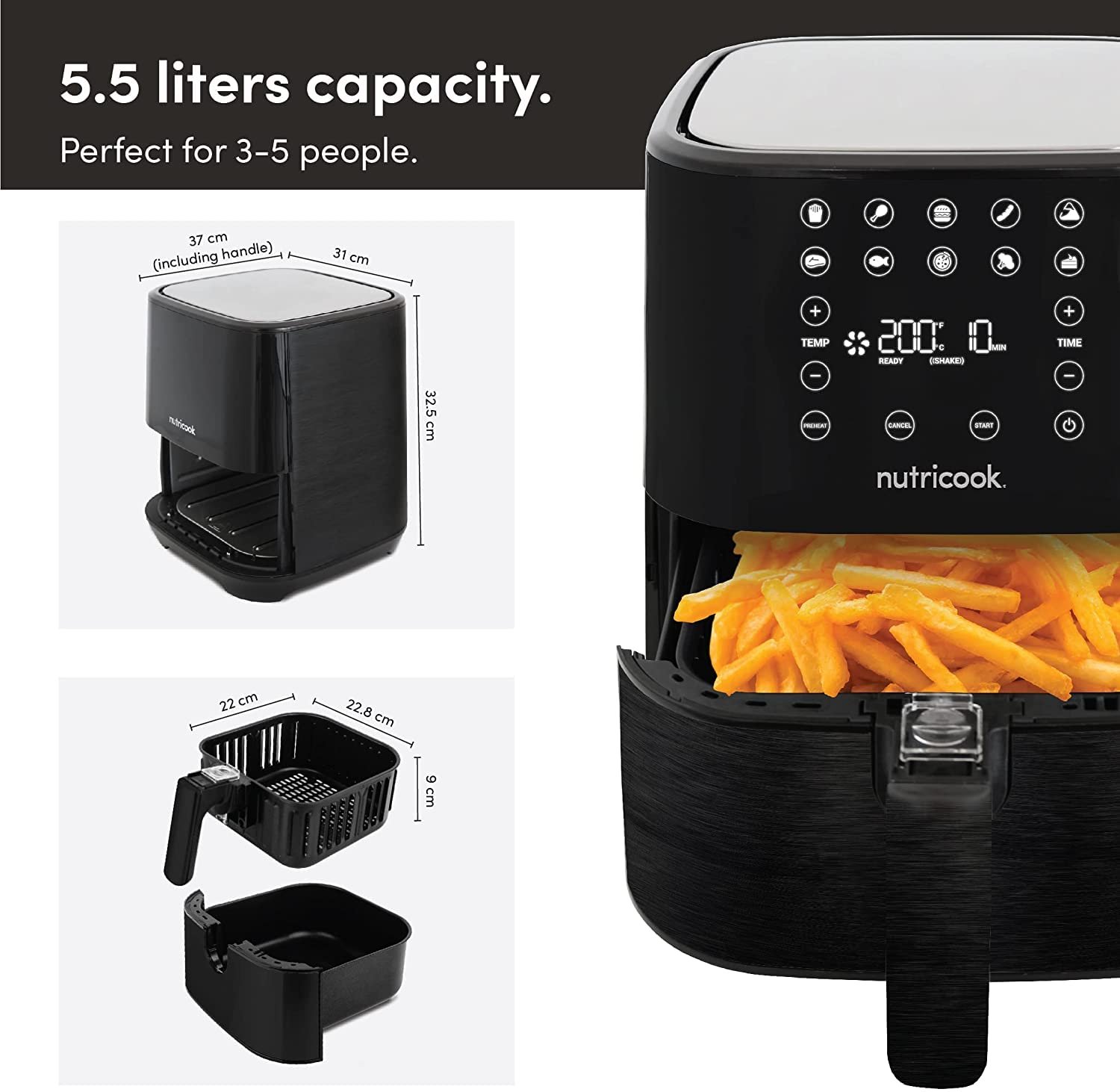 NUTRICOOK RAPIDAF2 NC-AF205K 5.5L B - AOT Electronics Jordan